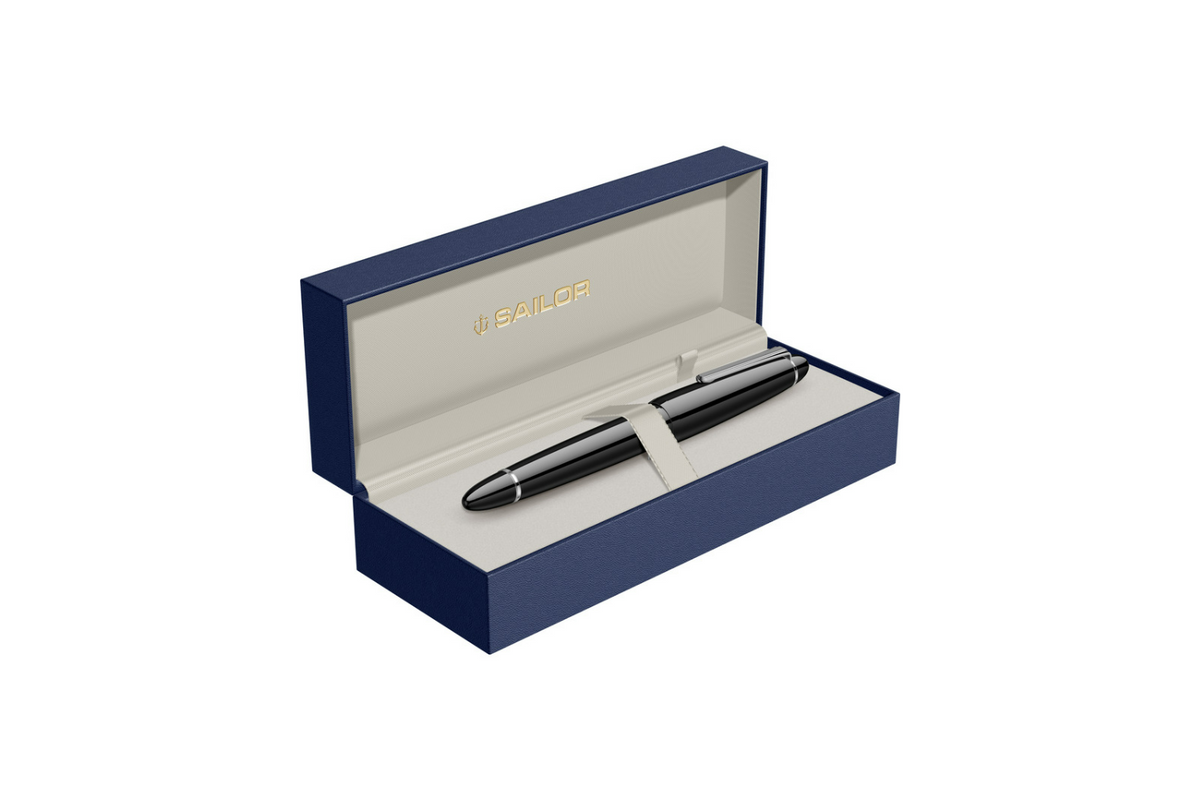 Sailor - 1911 Large Ringless | Simply Black - Rhodium Trim